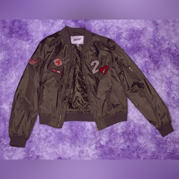 Arizona Jean Company | Jackets & Coats | Arizona Jean Company Patchwork Bomber Jacket | Poshmark